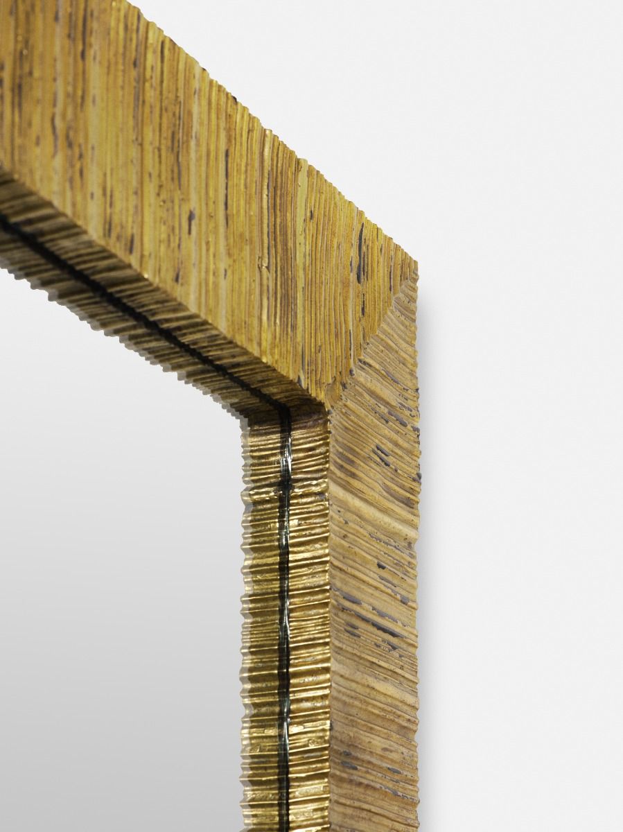 Strata Mirror - A brass framed Strata Mirror by Collier Webb