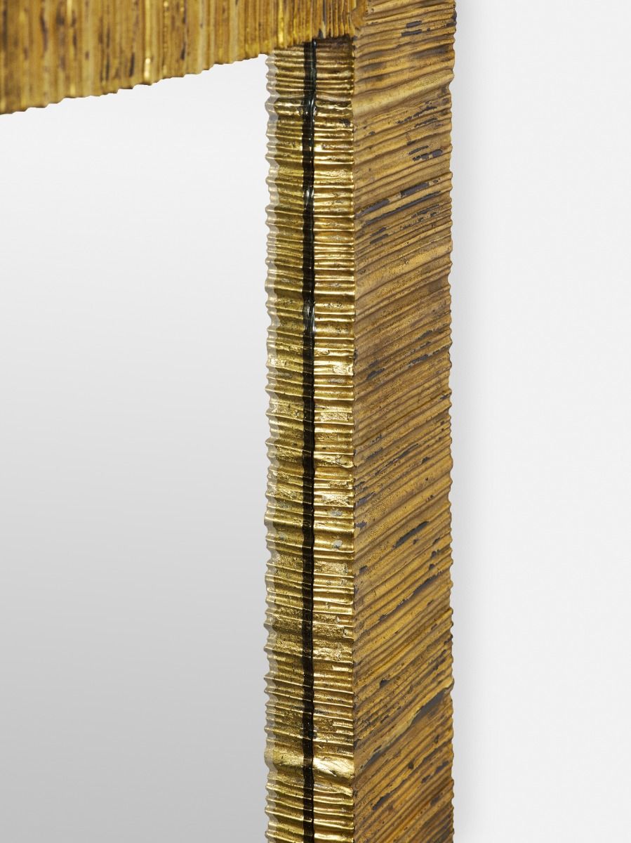Strata Mirror - A brass framed Strata Mirror by Collier Webb