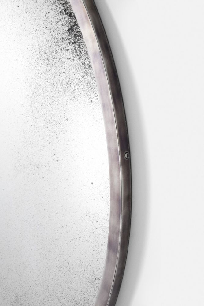 Round Antiqued Convex Mirror | A Statement in Craftsmanship by Collier Webb