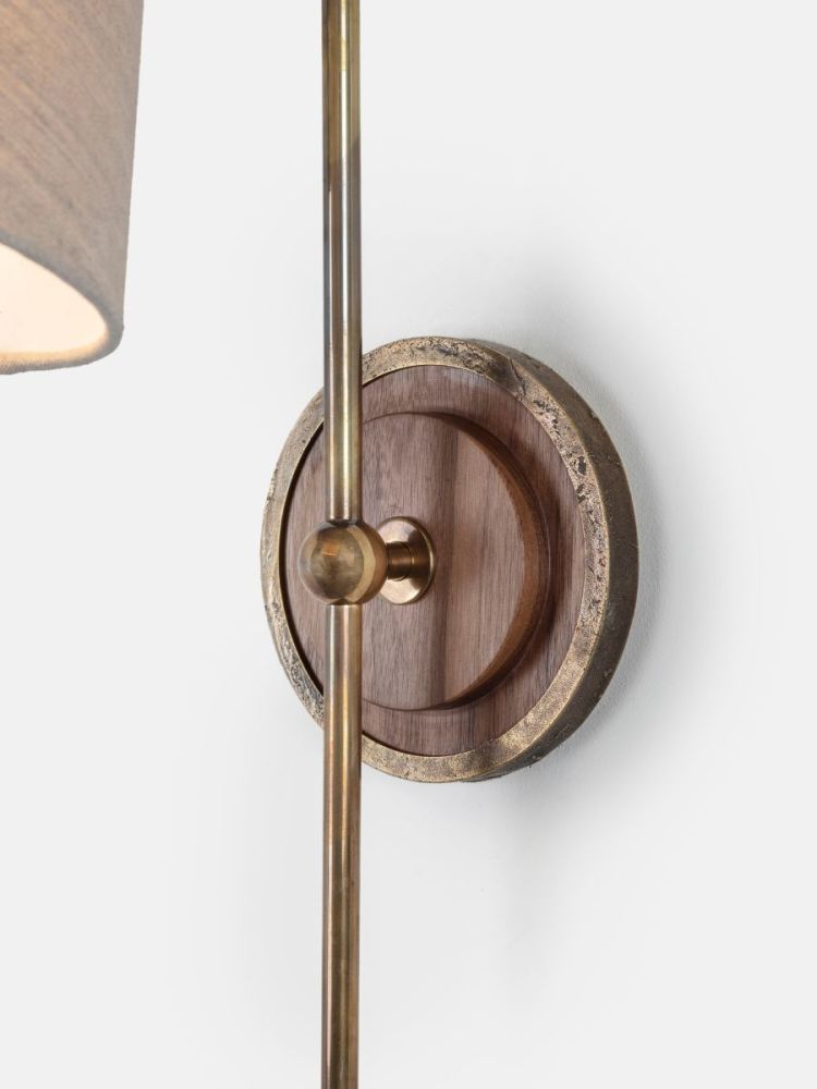 Brightling Wall Light - A Refined Walnut and Brass Accent Light